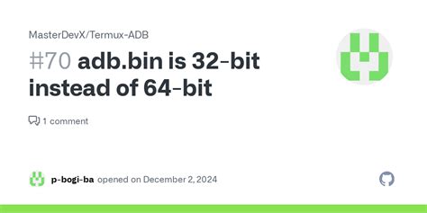 adb bin is 32 bit instead of 64 bit · issue 70 · masterdevx termux adb