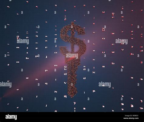 Network Finance Technology The Currency Symbol And Key Composed Of