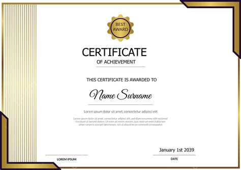 Gold Certificate Simple Template Template Download On Pngtree