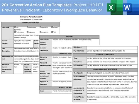 20 Corrective Action Plan Templates Project ǀ HR ǀ IT ǀ Preventive ǀ Incident ǀ Laboratory ǀ