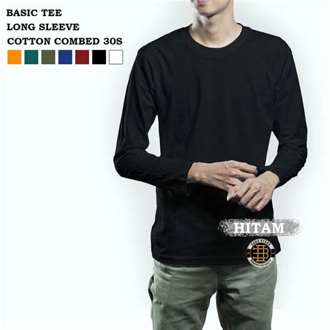 Jual KAOS POLOS LENGAN PANJANG COTTON COMBED S Shopee Indonesia