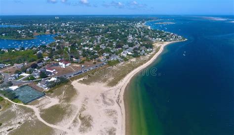 Aerial At Chatham Cape Cod Showing Lighthouse Beach And The Coast