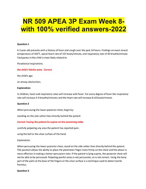 Nr 509 Apea 3p Exam Week 8 With 100 Verified Answers 2022 Browsegrades