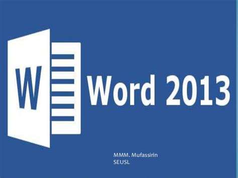 Ms Word 2013