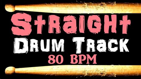 Straight Rock Drum Track 80 Bpm Drum Beat For Bass Guitar Backing