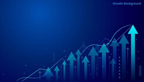 추상적인 화살표 성장 그래프 성공 파란색 터 배경 프리미엄 벡터