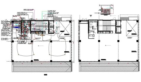 Ground Floor Plan And Layout Of Office Building Is Given In 2d Autocad