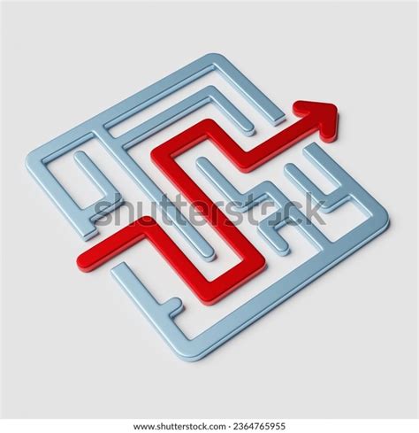Labyrinth Maze Structure Confusing Way Exit Stock Illustration