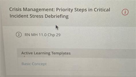 Solved Crisis Management Priority Steps In Critical
