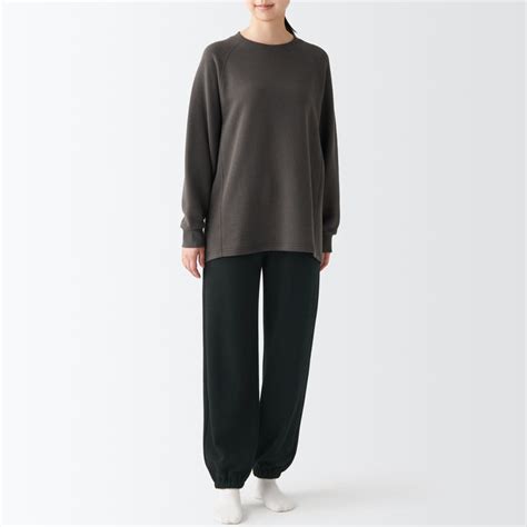 Womens Stretch French Terry Hem Squeezing Pants Muji Usa