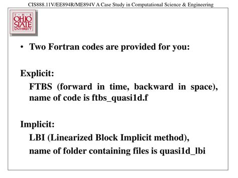PPT Two Fortran Codes Are Provided For You Explicit PowerPoint Presentation ID