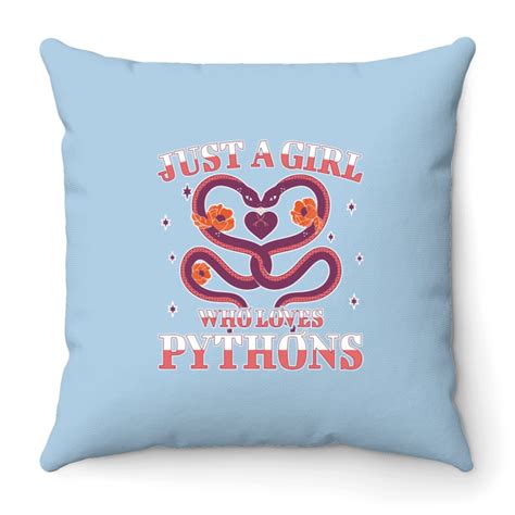 Python Lover Girl Pythons Woman Snake Lover Python Throw Pillows Sold By Peechermewish SKU
