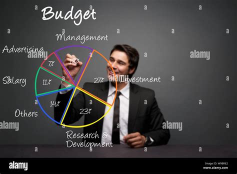 Businessman Making A Pie Chart Stock Photo Alamy