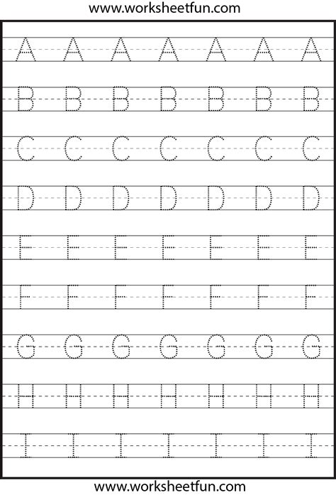 Tracing Capital Letters Worksheets