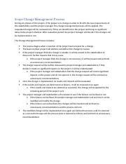 Scope Change Management Process Docx Scope Change Management Process During Any Phases Of The