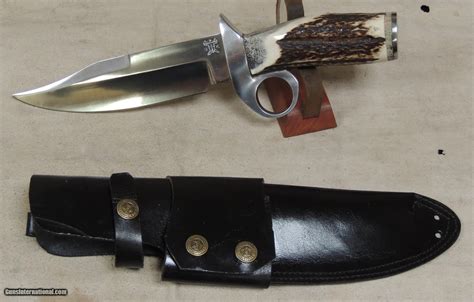 Udk Custom Knife Stag Ring Guard Bowie Knife And Sheath For Sale
