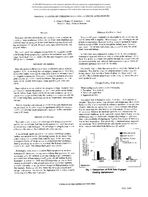 Thermal Analysis Of Cryogenically Cooled Linear Accelerators