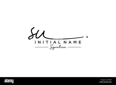 Su Signature Logo Template Vector Hand Drawn Calligraphy Lettering