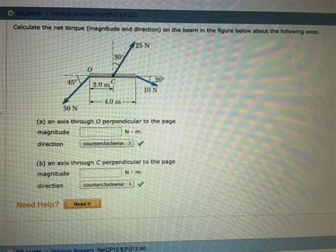 Solved Calculate The Net Torque Magnitude And Direction On