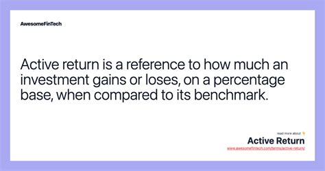 Active Return Awesomefintech Blog