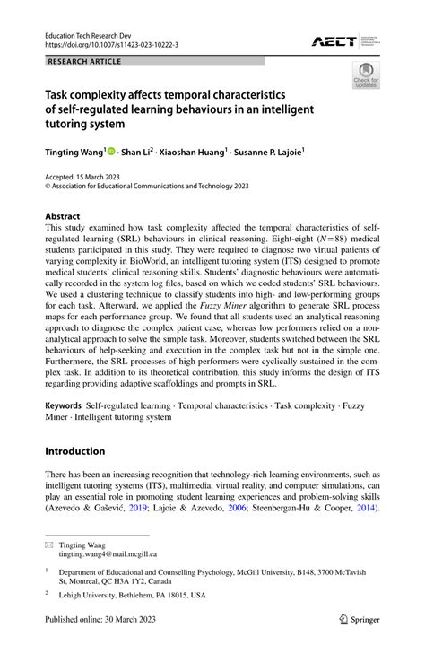 pdf task complexity affects temporal characteristics of self