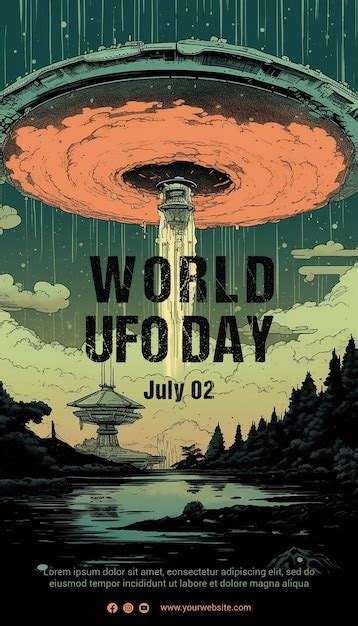 Plantilla De Póster Del Día Mundial Del Ovni Ilustración De Ovni