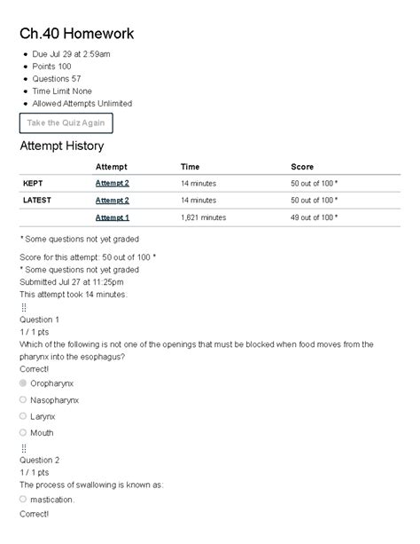 Ch 40 Homework 20240506 BIO106 DAY B Human Anatomy And Physiology II Ch Homework Due Jul