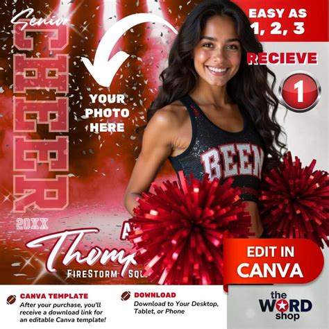 Cheerleader Backdrop Canva Template 24 Editable Designs Stadium