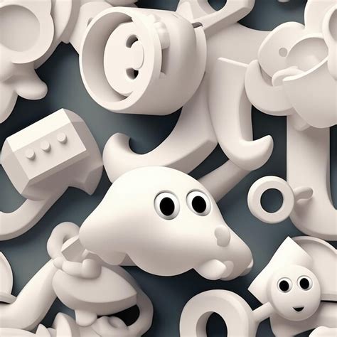 Premium Ai Image Seamless Tileable Patterns Of 3d Cartoon Elements That Are Continuous And