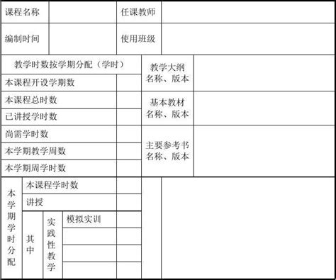 教案 空白模板 Word文档在线阅读与下载 免费文档