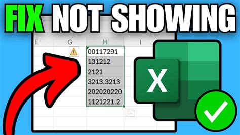 how to fix numbers not displaying correctly in microsoft excel youtube