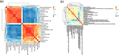 Correlation Heatmaps Of Differential Metabolites A Differential