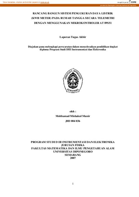 Pdf Rancang Bangun Sistem Pengukuran Daya Listrik Kwh Meter Pada Rumah Tangga Secara