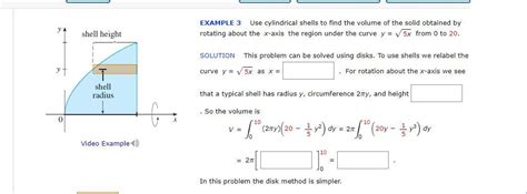 Solved YA Shell Height EXAMPLE Use Cylindrical Shells To Chegg Com