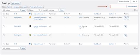 All Bookings Documentation Woocommerce