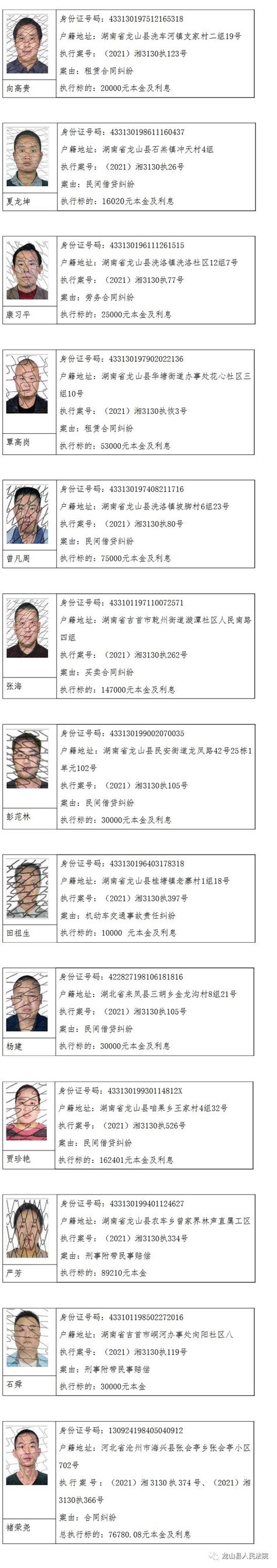 湖南省龙山县人民法院公告（2021年第八期）澎湃号·政务澎湃新闻 The Paper