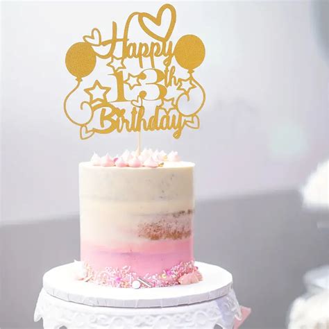 1pc 13 번째 생일 파티 케이크 토퍼 생일 파티 장식 용품을 축하하기 위해 행복한 13 번째 생일 케이크 Temu Of