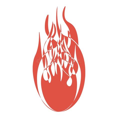 Fire In Outline Style Big Flame Stock Vector Illustration Of