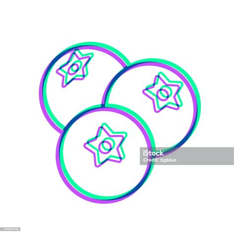 블루베리 흰색 배경에 두 가지 색상이 오버레이된 아이콘 블루베리에 대한 스톡 벡터 아트 및 기타 이미지 블루베리 아이콘 3차원 형태 Istock