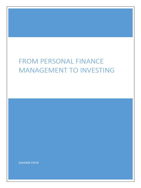 Personal Finance Management Pdf Investing Market Liquidity