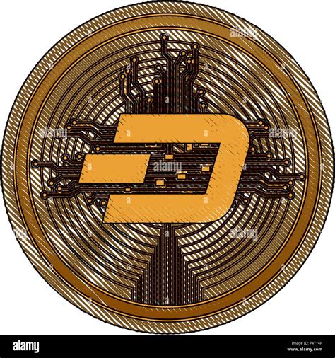 Cryptocurrency Dash Coin With Circuit Lines Stock Vector Image And Art Alamy