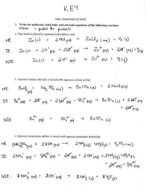 Intro To Chemistry Final Exam Answer Key Pdf