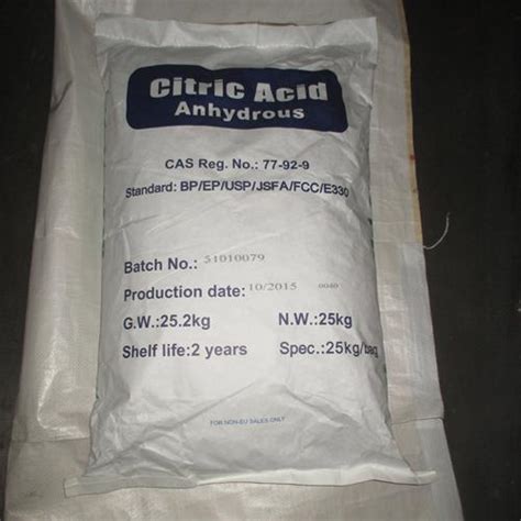 Citric Acid Anhydrous Citric Acid Anhydrous Supplier And Manufacturer