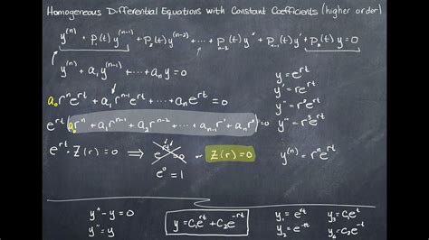 Homogeneous Differential Equations With Constant Coefficients Redux 1 Of 3 Youtube