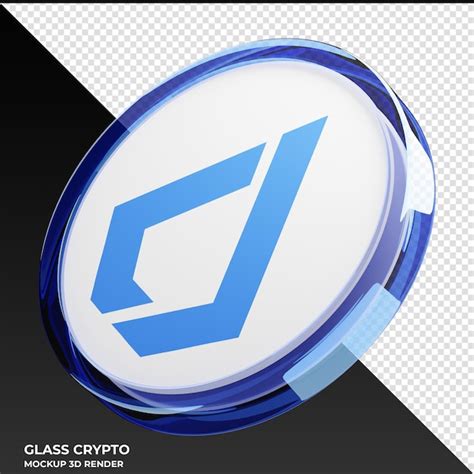 Ilustração 3d da moeda criptográfica de vidro lisk lsk PSD Premium