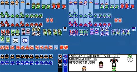 Smb2 Styled Smb1 Enemies Spritesheet By Megatoon1234 On Deviantart