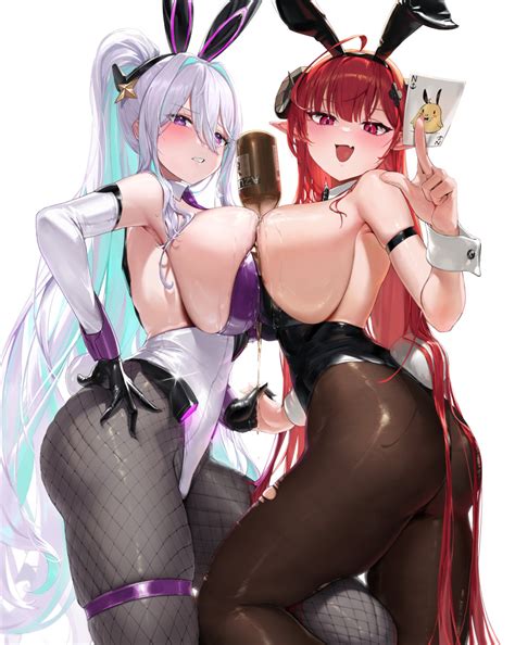 Rule 34 2girls Azur Lane Breast To Breast Breasts Bunny Ears Bunny