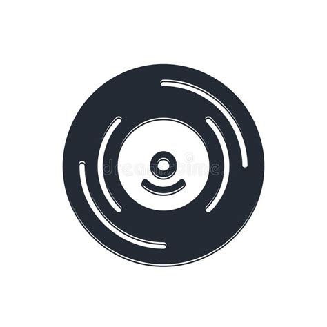 black vinyl disk icon isolated on white background vector stock