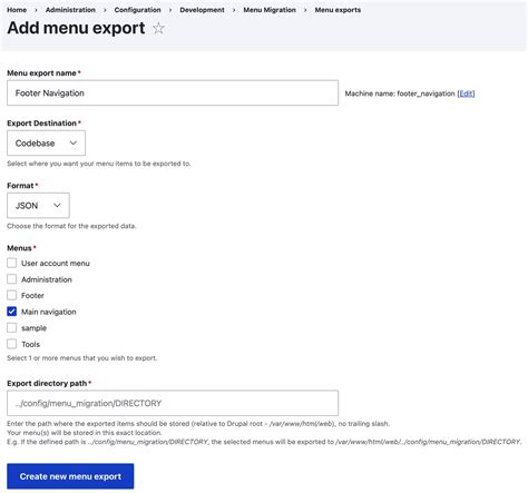 Menu Migration Import Export Drupal Org