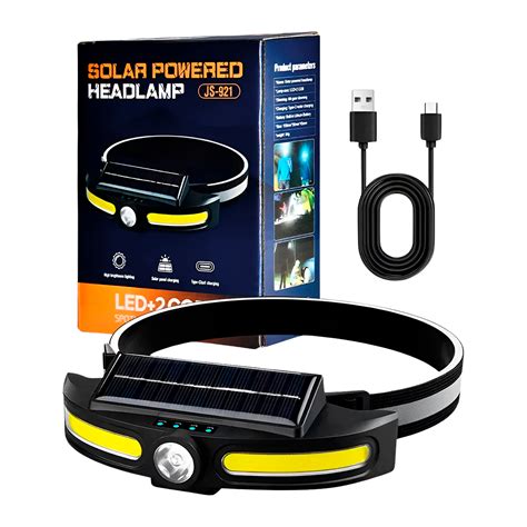 Linterna Tira Frontal Solar Recargable De Cabeza Luz Led Blanca